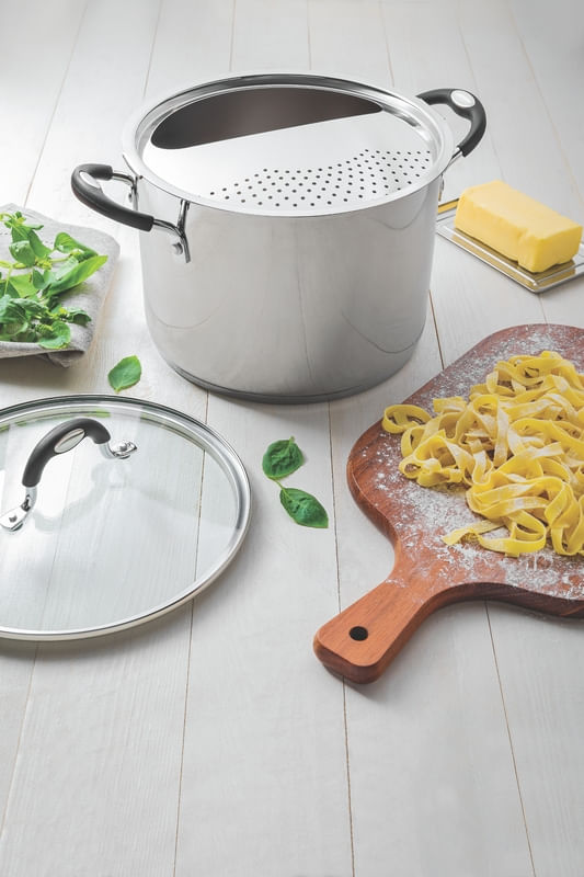 Cacerola Para Pasta Solar Silicone Con Tapa De Vidrio De 24 Cm Y 6,1L ...