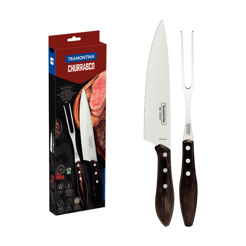 Juego Trinchante Para Asado Tramontina Polywood Oscuro 2 Piezas - Casa ...