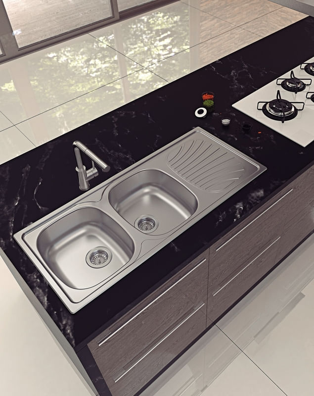 Fregadero De Empotrar Tramontina Alpha 2C 34 R De Acero Inoxidable Con ...